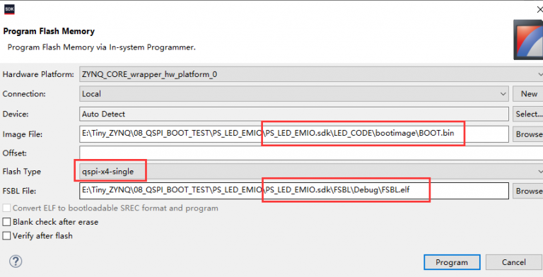 Tiny ZYNQ板 工程八 将程序固化至QSPI FLASH – Hello FPGA