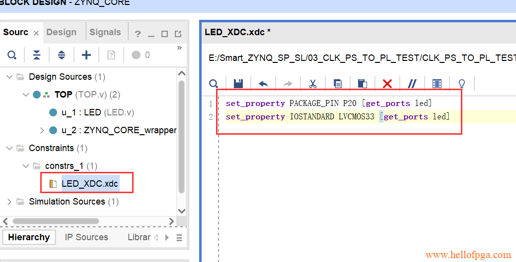 基于smart Zynq Spsp2sl 版 的ps实验十六 通过ps部分来为pl逻辑提供时钟(做工程时的常用方法) 你好,fpga