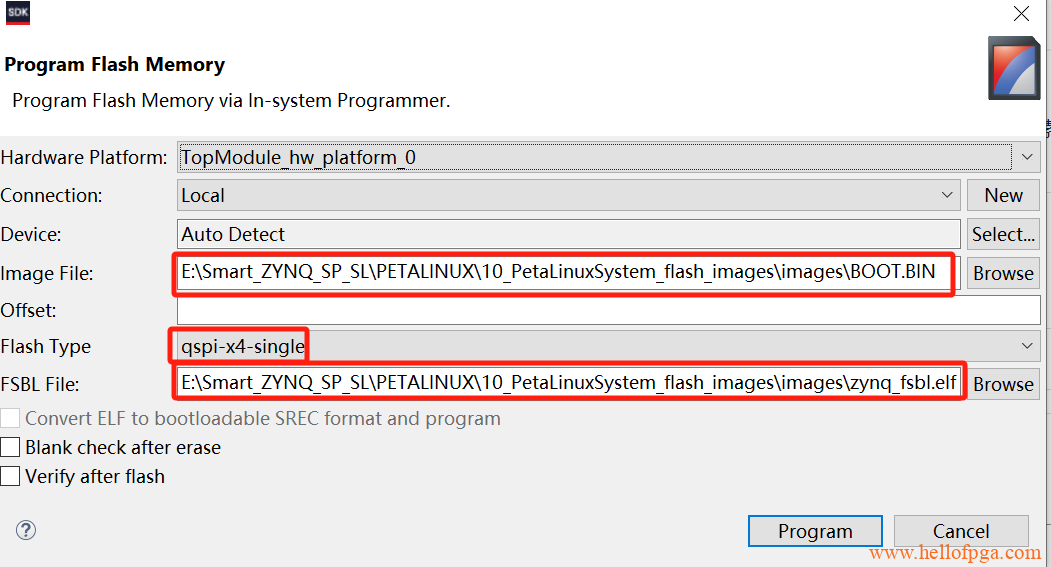 基于Smart Zynq与Lemon Zynq 的Petalinux开发 章节十 从QSPI FLASH 启动LINUX镜像 – Hello FPGA