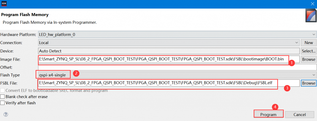 Smart ZYNQ（SP&SL 版) 工程八 (补充) 纯FPGA程序 固化至QSPI FLASH – 你好，FPGA