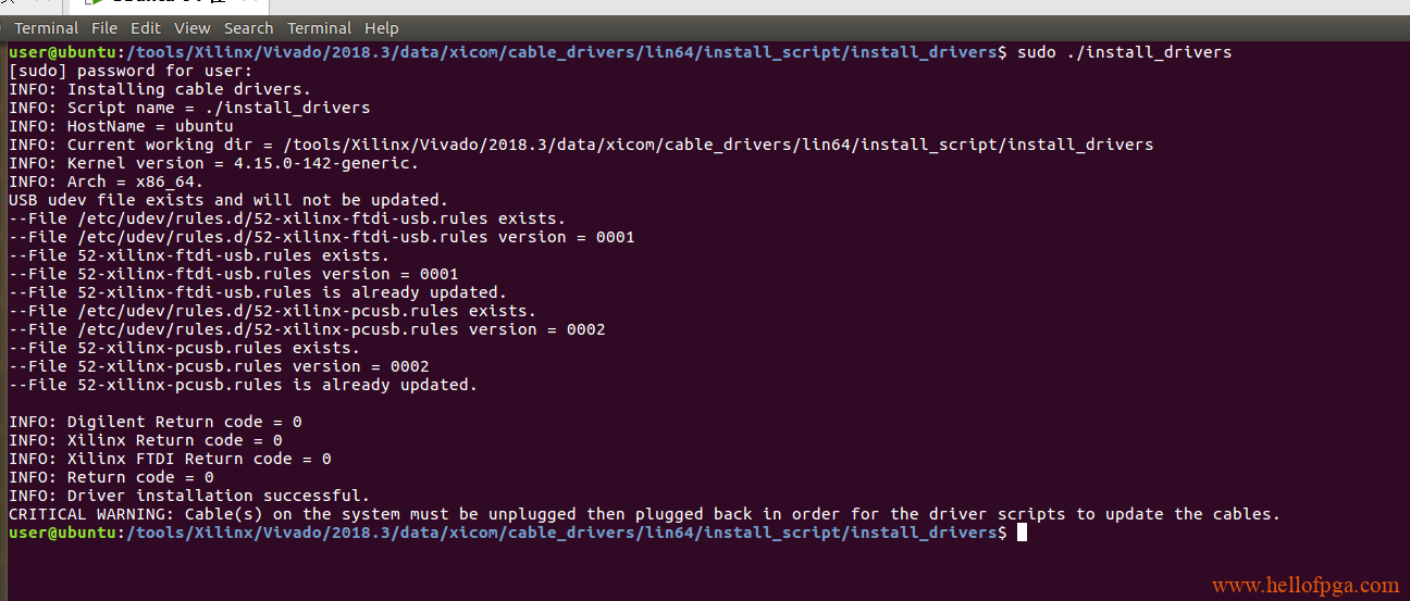 ZYNQ Petalinux开发准备工作 章节二 Ubuntu 下 Vivado 开发环境的安装 – Hello FPGA