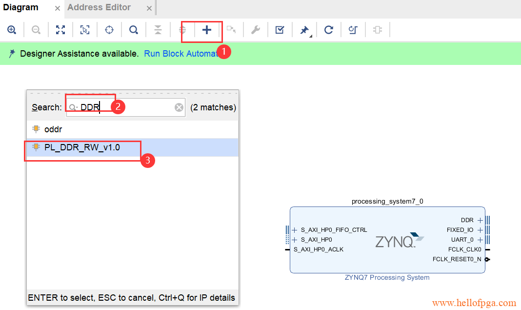 基于lemon Zynq的ps实验十四 Ps与pl数据交互之 Pl(fpga)读写 Ps端ddr的实验 你好,fpga