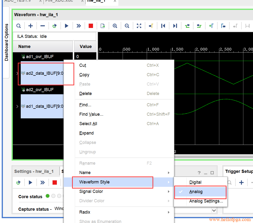 基于smart Zynq Spsp2sl 版 的fpga实验十一 基于双路高速adc模块的信号采集实验 Hello Fpga