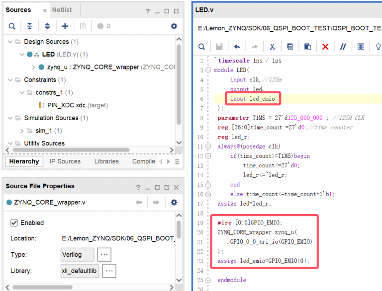 基于lemon Zynq的ps实验六 将程序固化至qspi Flashflash启动 Hello Fpga